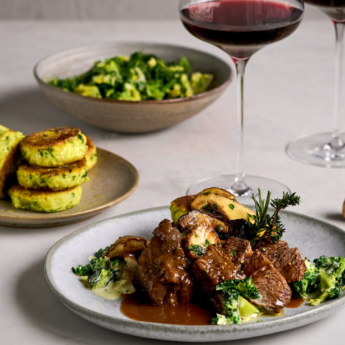 Rezept für geschmorte Rinderbacken zum Rotwein